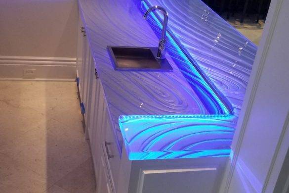 Lighting Glass Countertops with LEDs