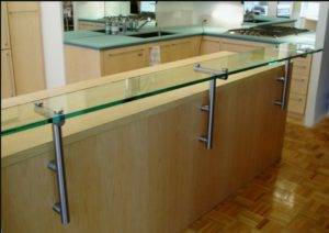 Add a Raised Glass High Bar to your Kitchen Island.
