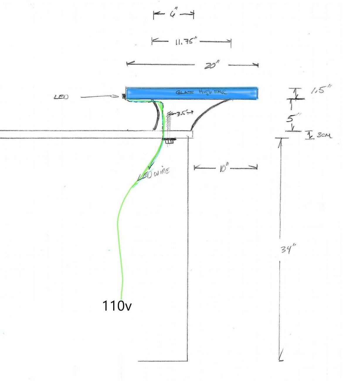Glass Countertop Kitchen Raised Bar Design Considerations.