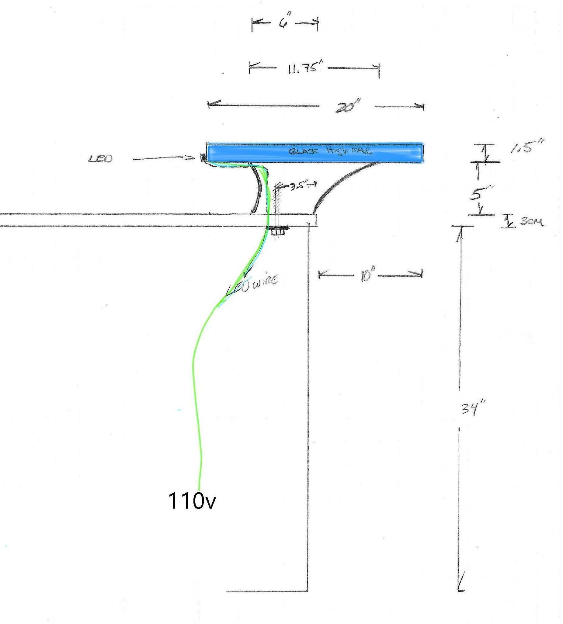 Glass Countertop Kitchen Raised Bar Design Considerations.